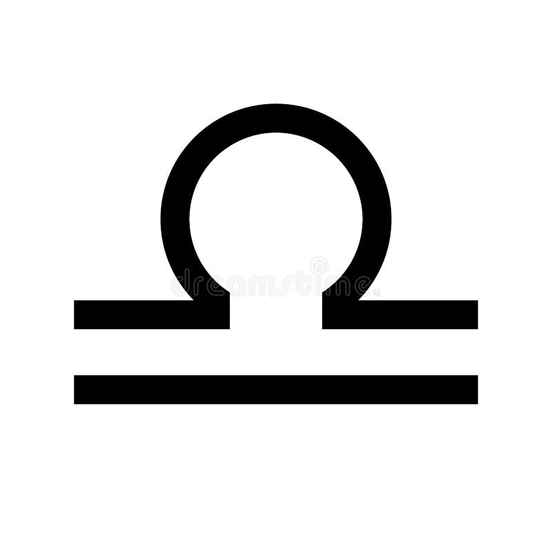 Libra symbol on white stock illustration. Illustration of shape - 203257073