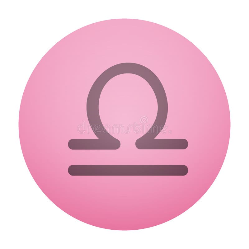 Libra Zodiac Icon . Scale Symbol in a Pink Circle Design Stock Vector ...