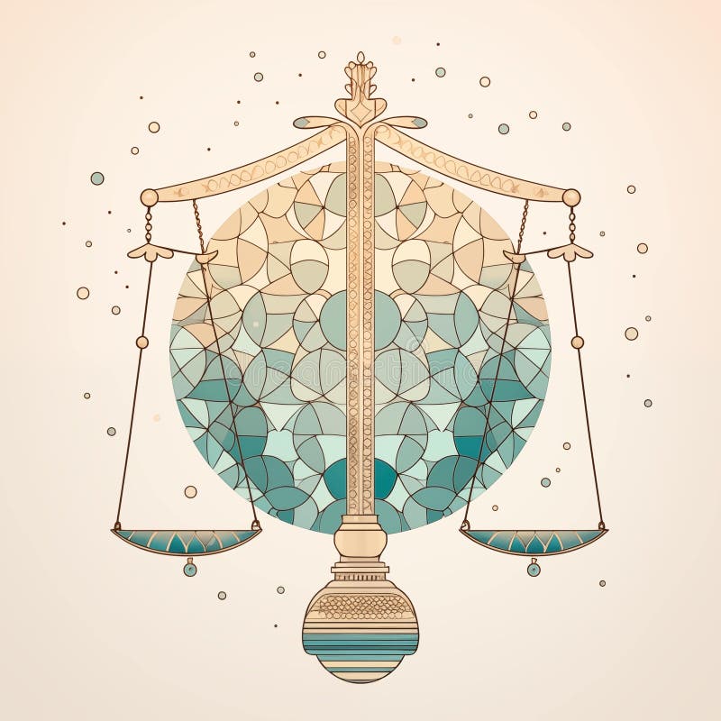 Libra Zodiac Sign Digital Design Stock Illustration - Illustration of ...