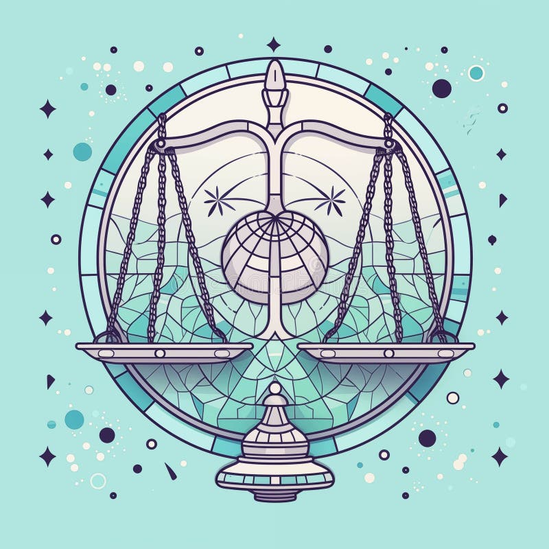 Libra Zodiac Sign Digital Design Stock Illustration - Illustration of ...