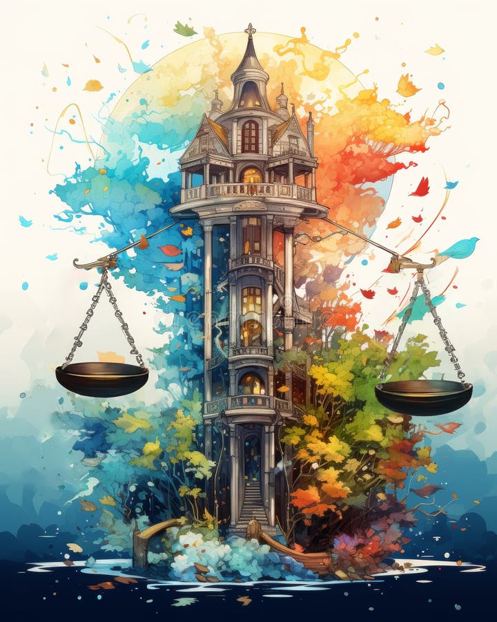 Libra Zodiac Sign Illustration for Astrology, Horoscope Predictions ...