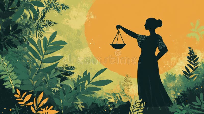 Libra Zodiac Sign in Nature Illustration Stock Illustration ...