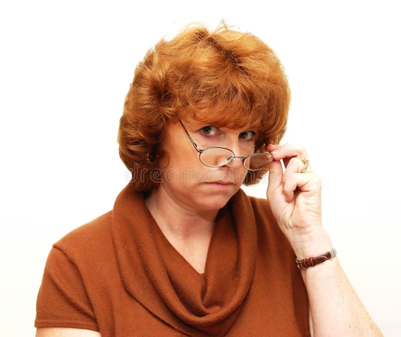 Bossy Lady stock image. Image of glasses, background, maid - 2061033