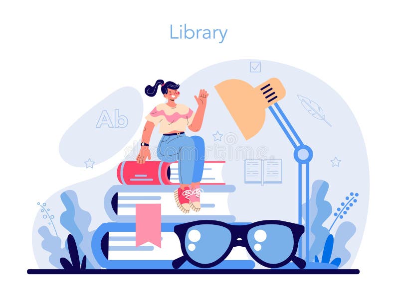 Librarian Concept. Library Staff Cataloguing and Sorting Books Stock ...