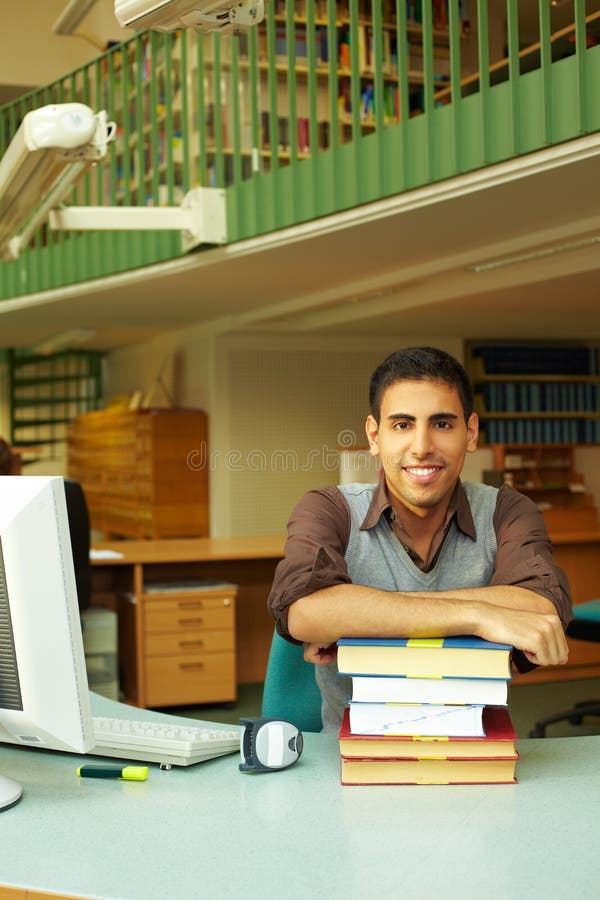 Librarian at desk stock photo. Image of checkout, school - 11823460
