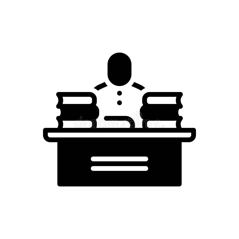 Black Solid Icon for Librarian, Book and Education Stock Illustration ...