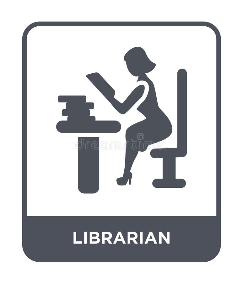 Librarian Icon in Monochrome Style Isolated on White Background ...