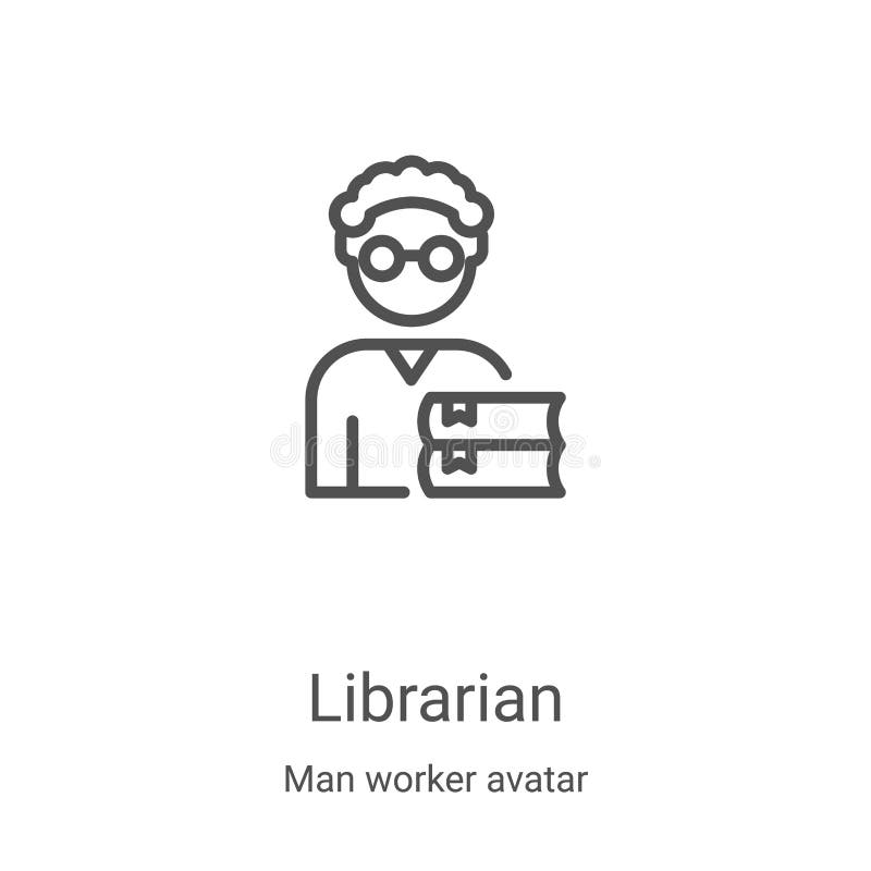 Librarian Icon in Black Style Isolated on White Background. Library and ...
