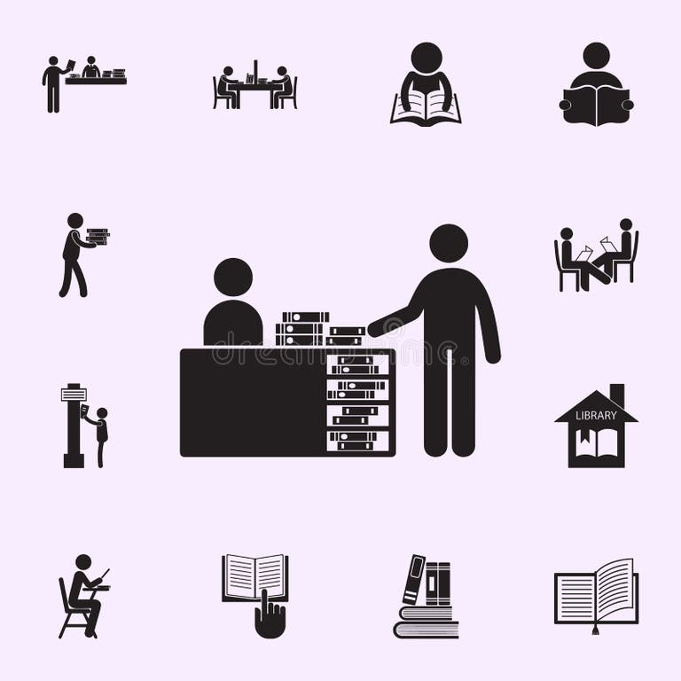 Librarian Icon Stock Illustrations – 1,346 Librarian Icon Stock ...