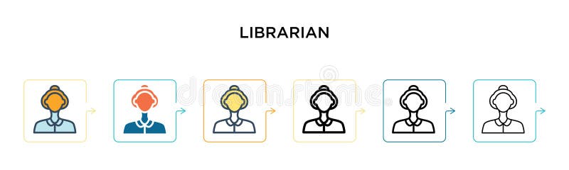 Librarian Outline Vector Icon. Thin Line Black Librarian Icon, Flat ...