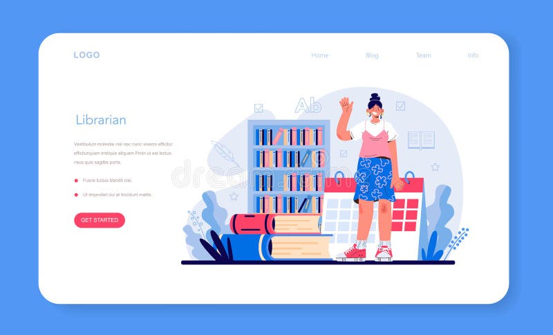 Librarian Web Banner or Landing Page. Library Staff Cataloguing Stock ...