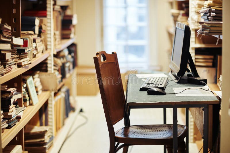 Librarian Work Place stock photo. Image of student, occupation - 241888446