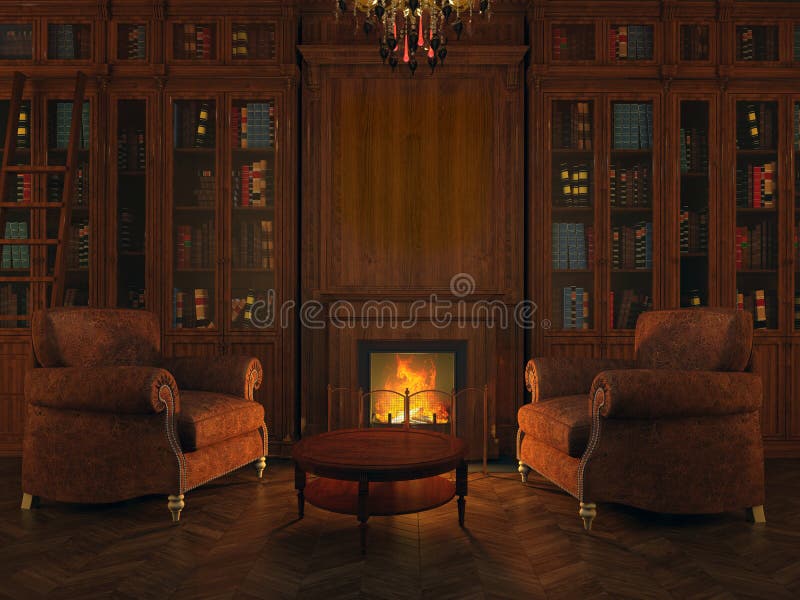 Fireplace Library Warm Stock Illustrations – 2,979 Fireplace Library ...