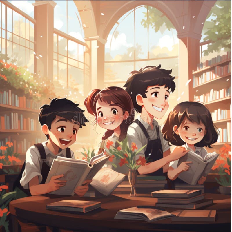 Libraries, Classrooms Cartoon Stock Illustration - Illustration of ...