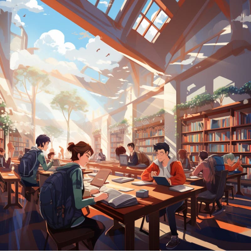 Libraries, Classrooms Cartoon Stock Illustration - Illustration of ...