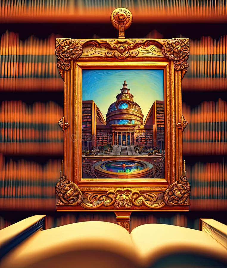 Libraries Commercial Business. Generative AI. Stock Illustration ...