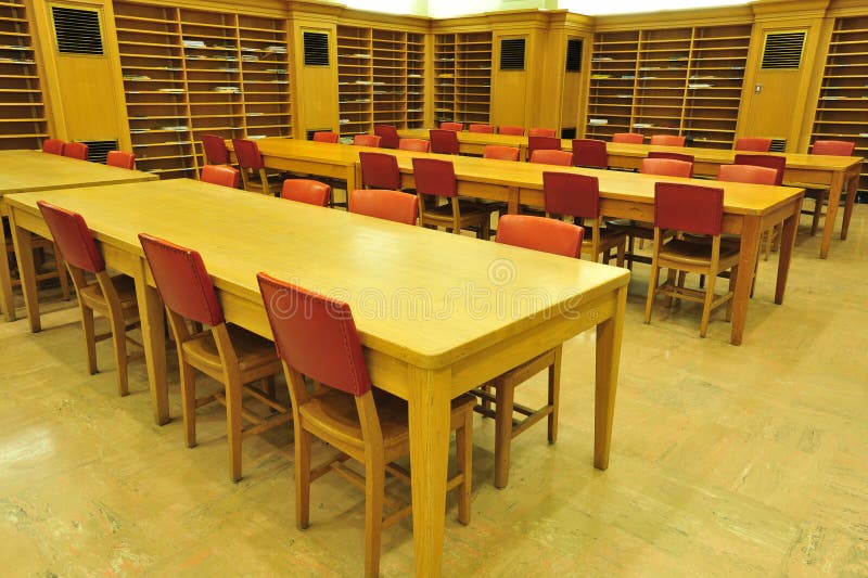 Interior of Study Hall in University Library Stock Photo - Image of ...
