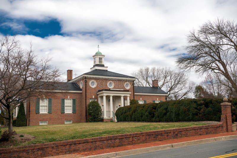 Library in Ancient American City in Virginia with Traditional ...