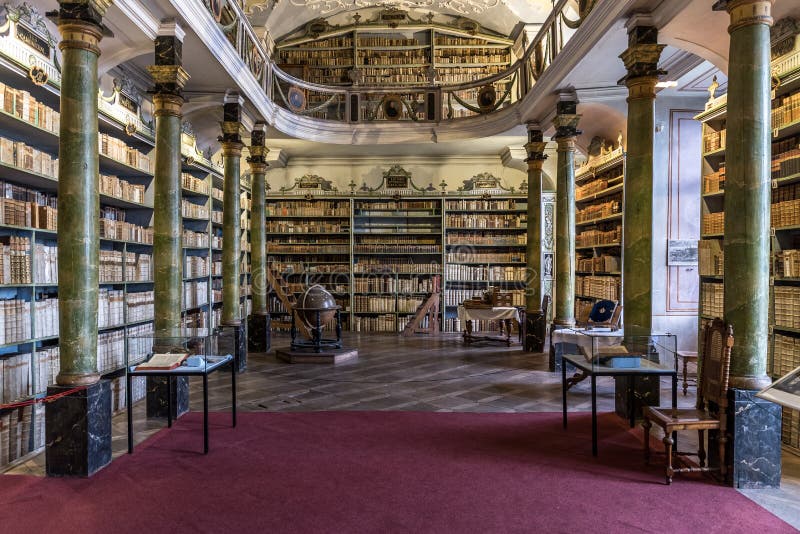 An Old Library in a Monastery Stock Image - Image of marble, museum ...