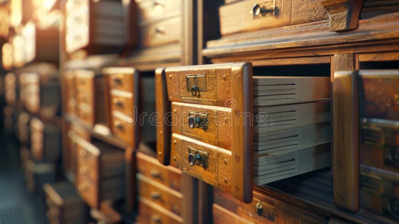 Library or Archive Reference Card Catalog. Database, Knowledge Base ...