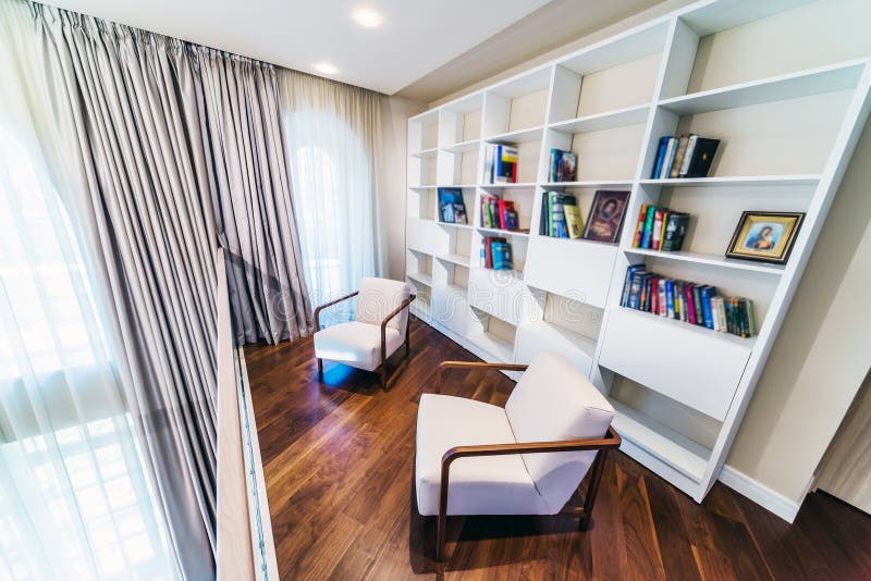 Library with arm chairs. stock photo. Image of clean - 47599848