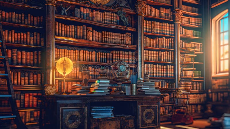 Library Background Illustration Photo Stock Illustration - Illustration ...