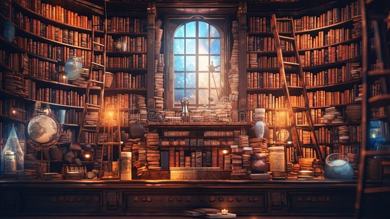 Library Background Illustration Photo Stock Illustration - Illustration ...