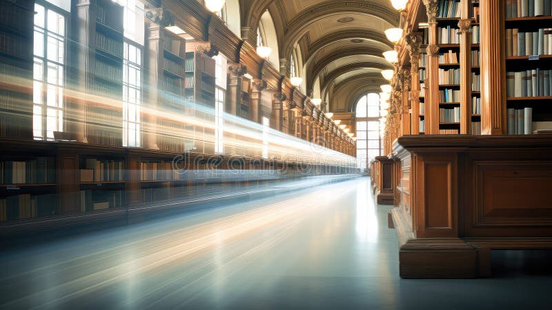 Library Blurred Empty Interior Stock Illustration - Illustration of ...