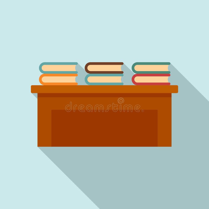 Library Book Desktop Icon, Flat Style Stock Vector - Illustration of ...