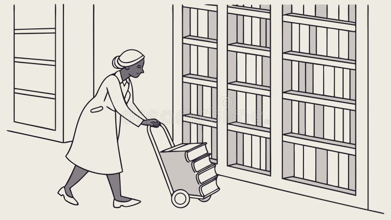 Library Book Trolley: Efficient Book Management, Vector Design ...