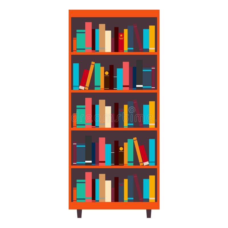 Library. Bookcase. Books and Knowledge. Vector Illustration. Stock ...