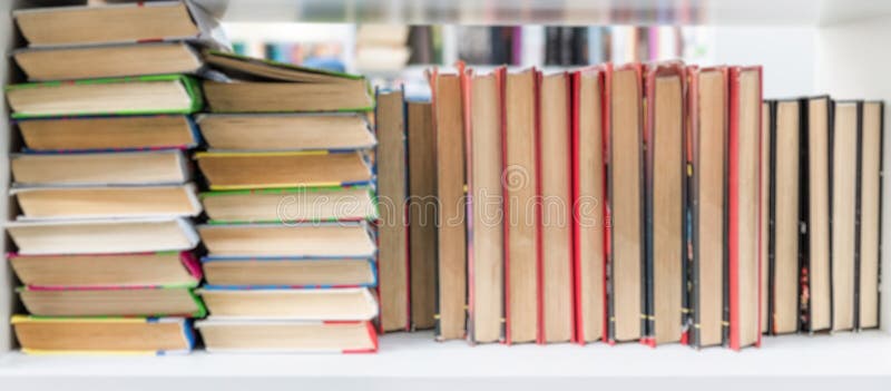 Library with Bookcases. Many Different Books on the Shelves. Large ...