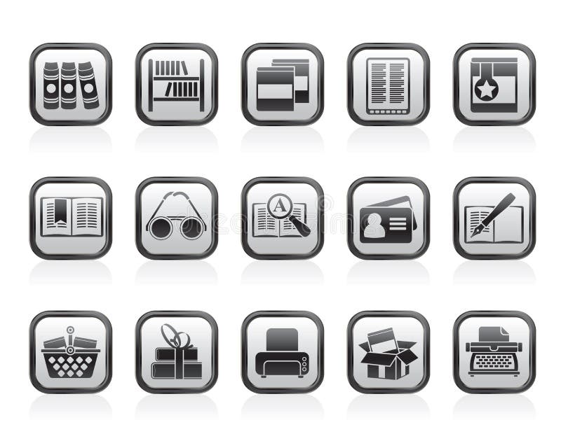 Library and books Icons stock vector. Illustration of shop - 56639282