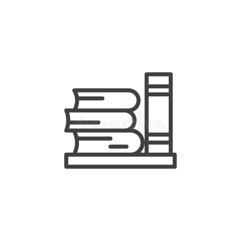 Library books outline icon stock vector. Illustration of simple - 134583553