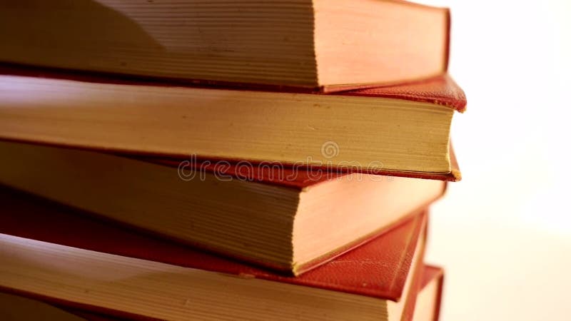 Library Books Stacked Together Stock Video - Video of bookshelf ...