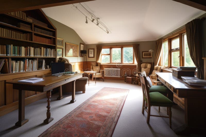 The Library, with Books and Study Spaces, in a Quiet Rural Setting ...