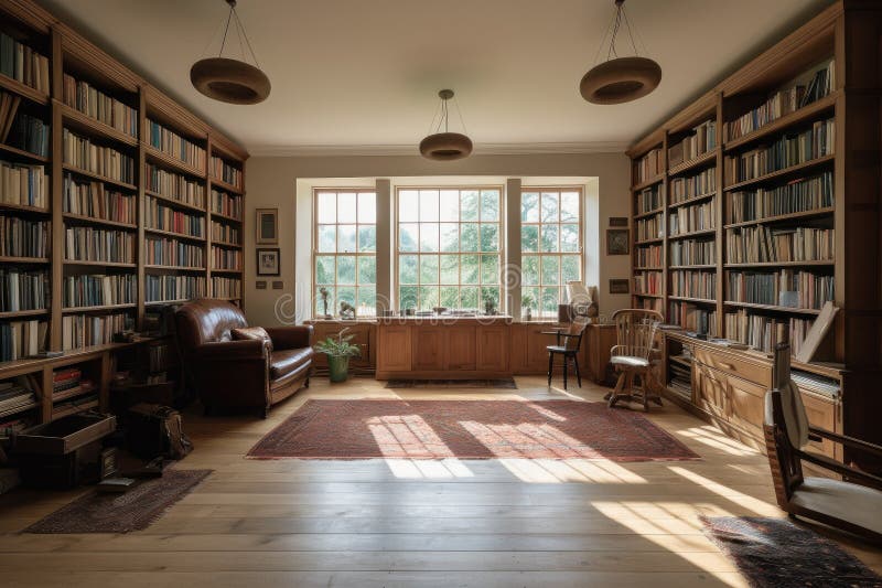 The Library, with Books and Study Spaces, in a Quiet Rural Setting ...