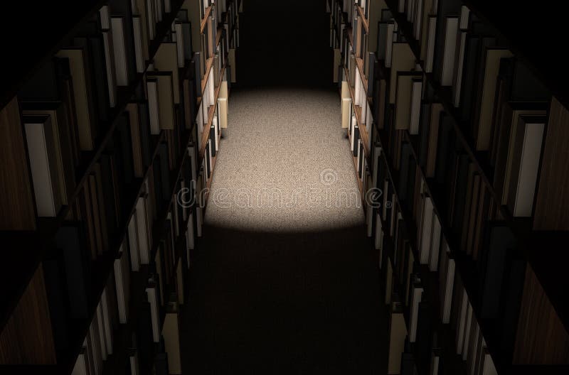 Library Bookshelf Aisle stock image. Image of perspective - 60268041