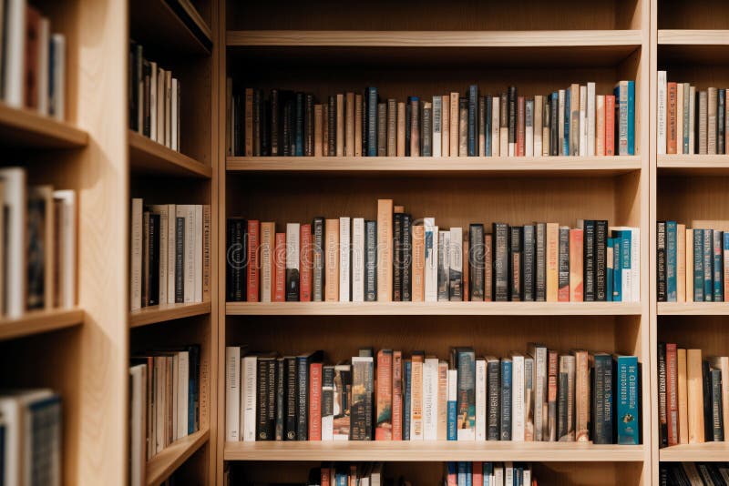 A Library Bookshelf Curving into an Infinite Knowledge Tunnel Stock ...