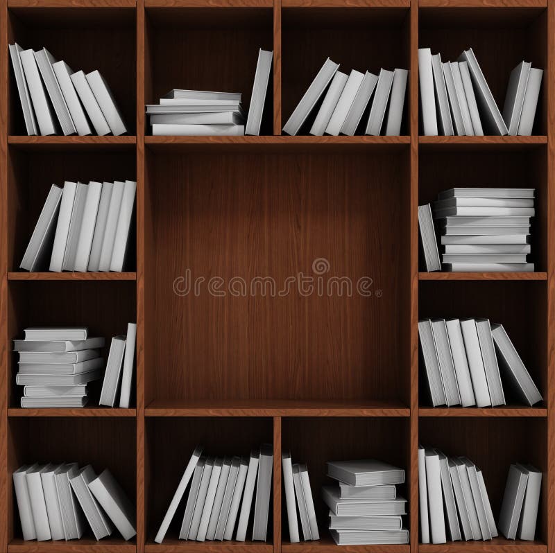 Library Bookshelf Full of Books. Stock Photo - Image of idea, studying ...