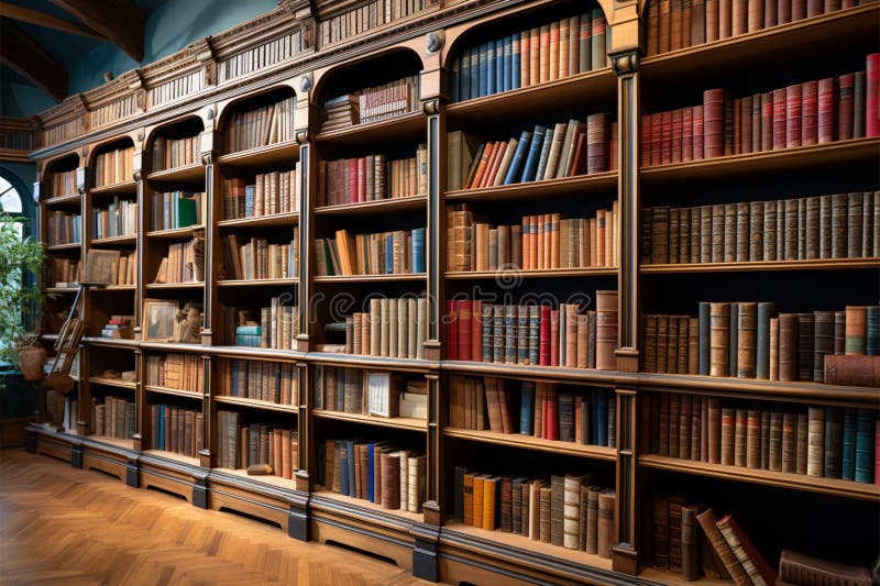 Library with Bookshelves Education Learning Concept Stock Illustration ...