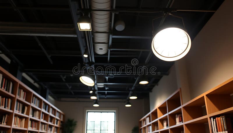 Library Bookshelves Interior View, Reading Space and Knowledge Resource ...