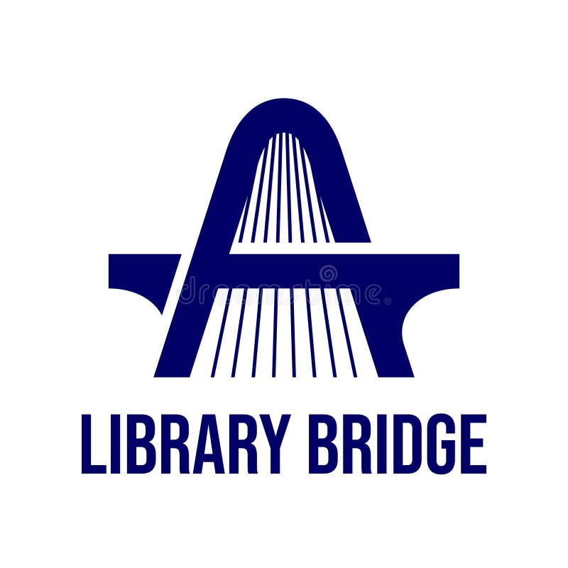 Library Bridge Flat Minimalist Logo Design Stock Vector - Illustration ...