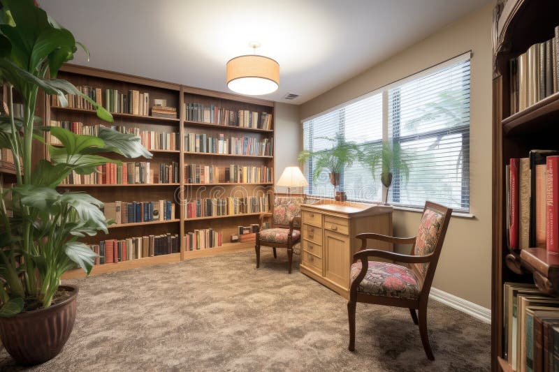 Library with Bright and Inviting Setting, Perfect for Reading or ...