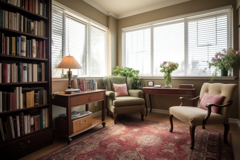 Library with Bright and Inviting Setting, Perfect for Reading or ...
