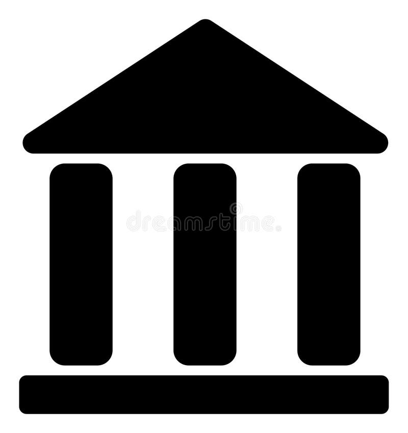 Library Building Flat Icon Raster Stock Illustration - Illustration of ...