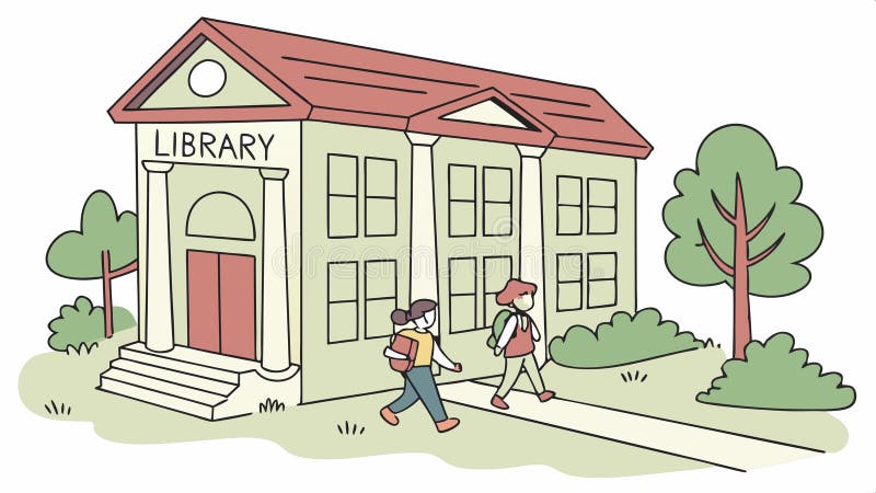 Library Building Cartoon