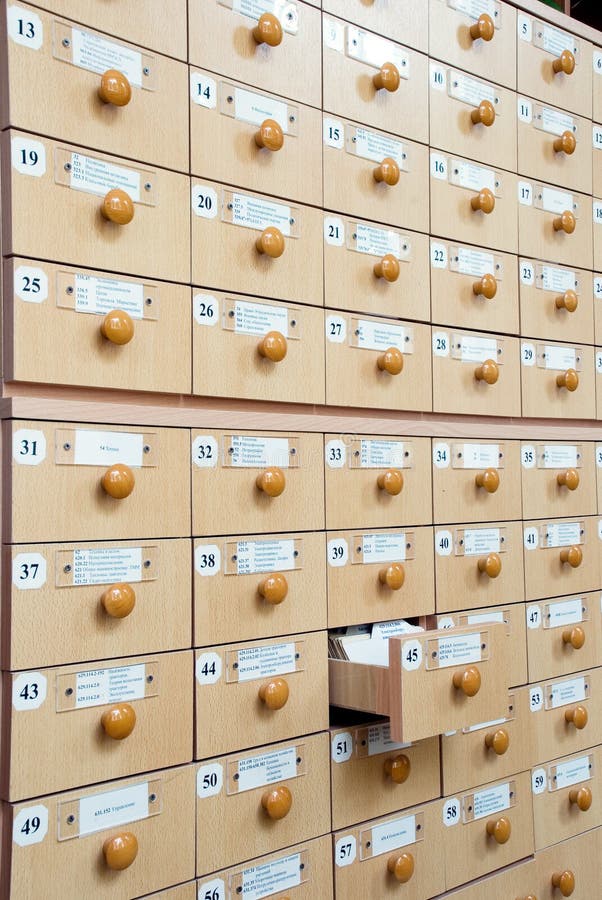 Library Card Catalog stock image. Image of accessibility - 33232715