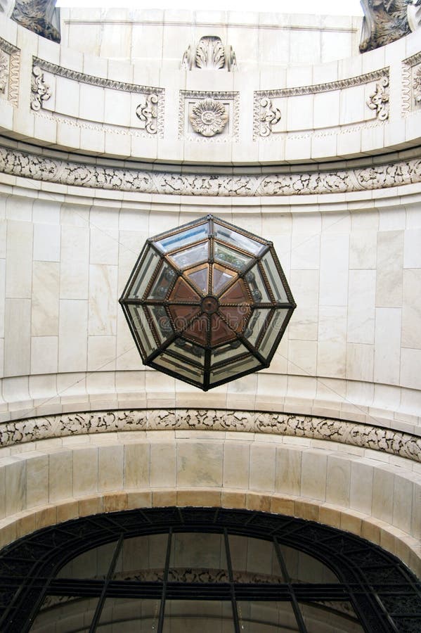 Library Ceiling and Chandelier Stock Photo - Image of chandelier ...