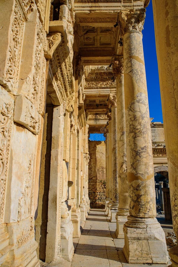 Library of Celsus an Ancient Roman Building in Ephesus Archaeological ...